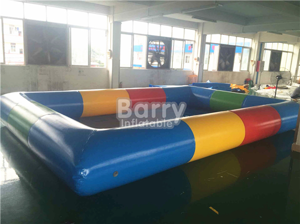 Outside Rectangle Inflatable Swimming Pool / Blue Portable Blow Up Pool