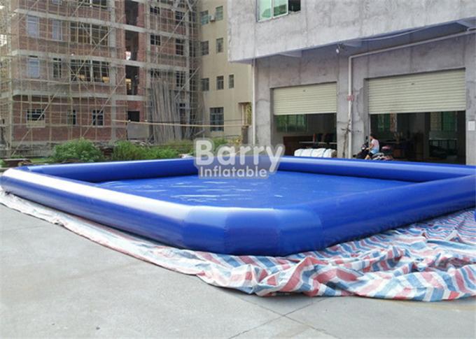 Custom Made 0.9mm PVC Inflatable Swimming Pool Air Sealed Blue Rectangle