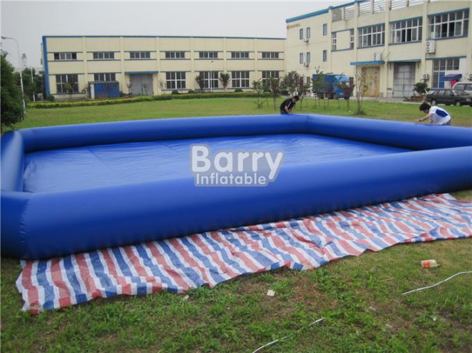 Custom Made 0.9mm PVC Inflatable Swimming Pool Air Sealed Blue Rectangle