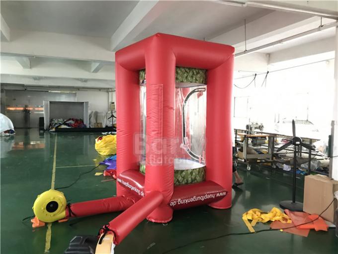 PVC Inflatable Cube Cash Money Catching Grab Machine Booth For Advertising