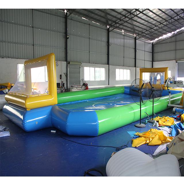 Tarpaulin Inflatable Sports Games Soapy Soccer Field Football Bounce House