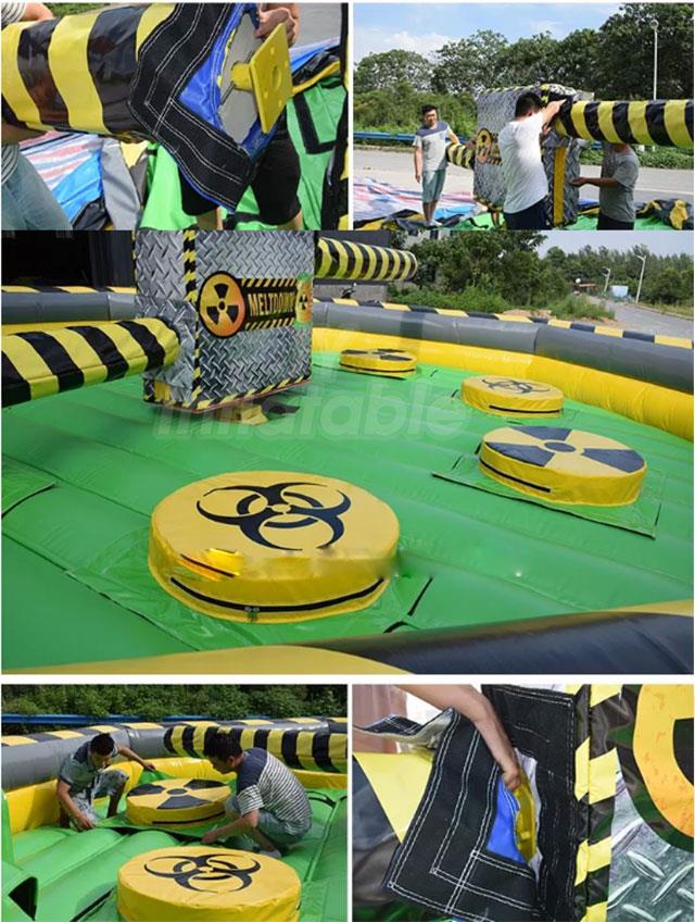 Interactive Inflatable Meltdown Game Outdoor Sport Inflatable Sweeper 8*8m
