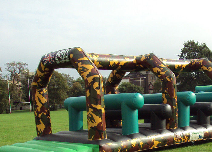 Camouflage Giant Army inflatable children's assault course , assault ...