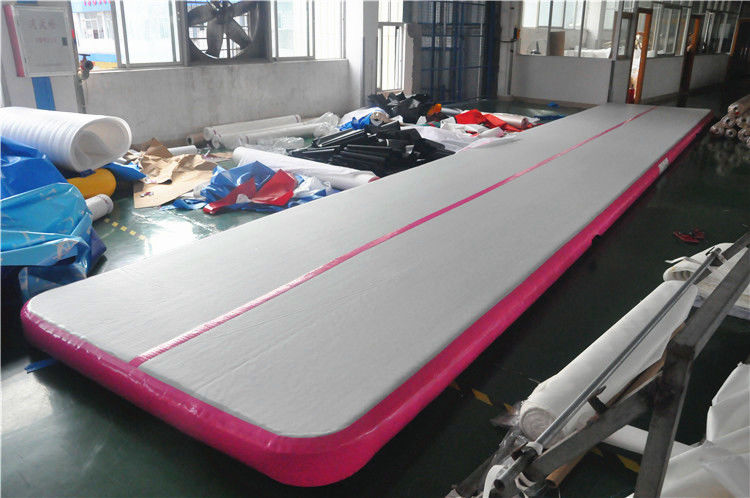 Pink Small Blow Up Gymnastics Mat , Inflatable Tumble Track For Home