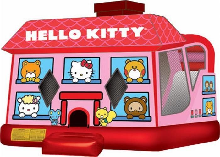 Cute Red Inflatable Bouncer , Hello Kitty Inflatable Bouncer For Kid ...