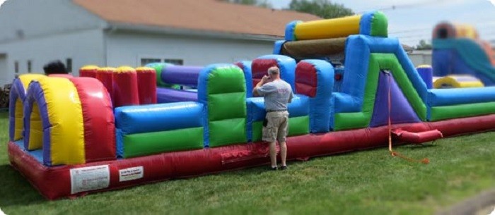 Giant Pool Inflatable Obstacle Course 40 Foot Kids Obstacle Course ...