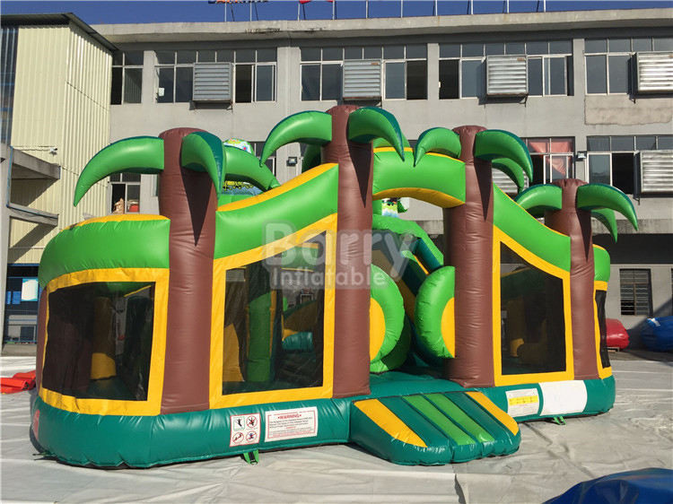 Tropical Commercial Inflatable Castle 0.55mm PVC Amusement Jungle ...