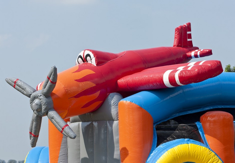 Plane Ballcanon Durable PVC Inflatable Combo Bounce House Customized