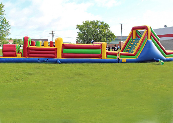 Long Outdoor Assault Course / Inflatable Obstacle Course With ...