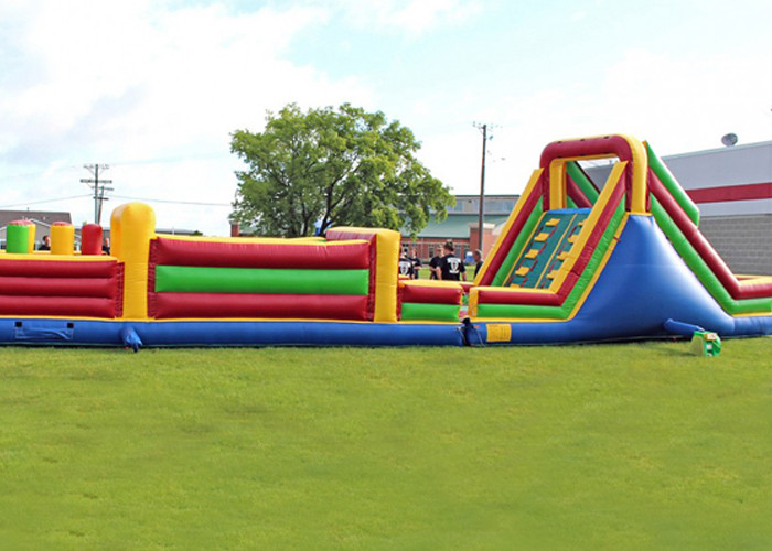 Long Outdoor Assault Course / Inflatable Obstacle Course With ...