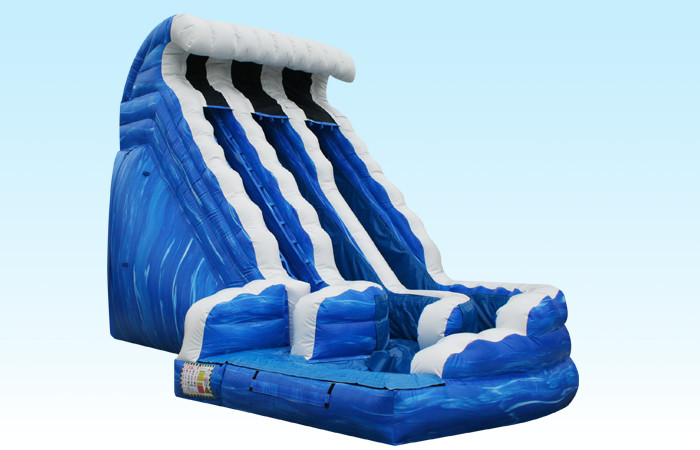 Giant 18FT Ocean Wave Slide , PVC Material Inflatable Outdoor Water Slides