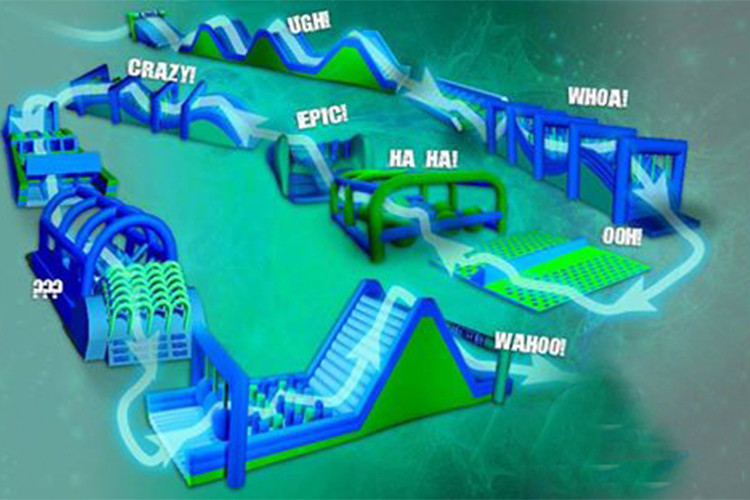 0.55mm PVC Tarpaulin Inflatable 5k Run / Insane 5k Inflatable Jungle ...