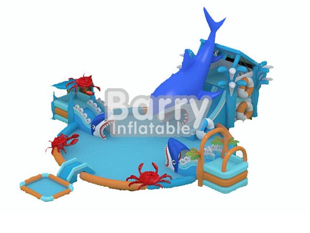 Commercial grade outdoor gorilla inflatable amusement water park with 3 ...