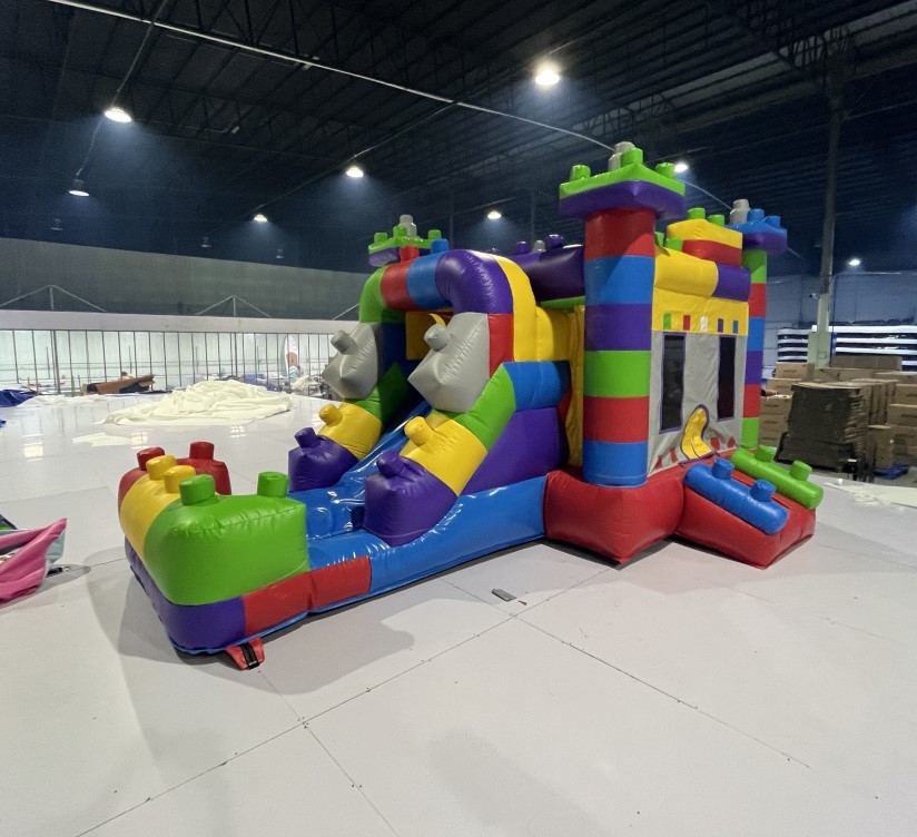 Tarpaulin Commercial Bounce Houses With Slides Amusement Bouncy Castle ...