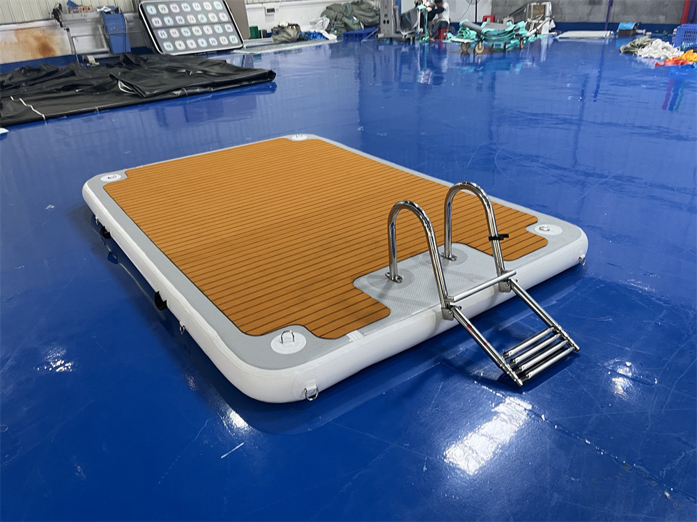 Drop Stitch PVC EVA Inflatable Floating Dock With Steel Stairs For Lake ...