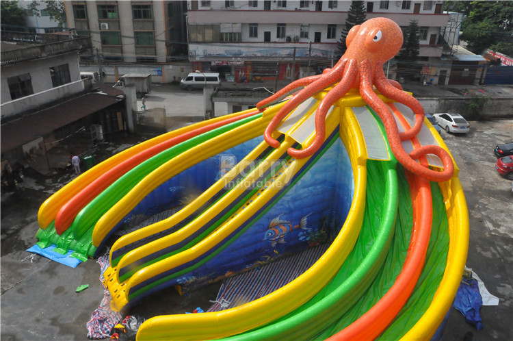 Customized Swimming Pool Octopus Water Slide , Giant Water Slide For ...
