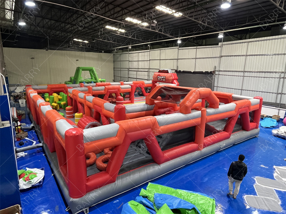 Red Trampoline Park Fun City Inflatable Theme Park Amusement Park Big ...