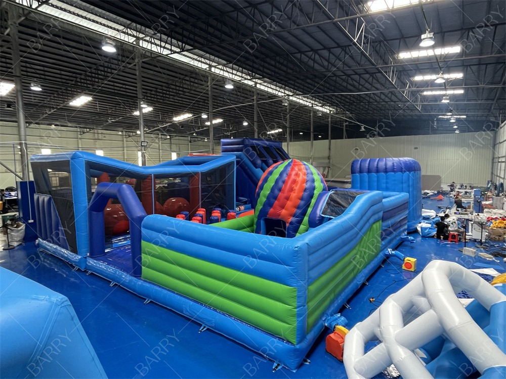 Commercial Inflatable Theme Park With Big Ball Obstacle Course Indoor ...