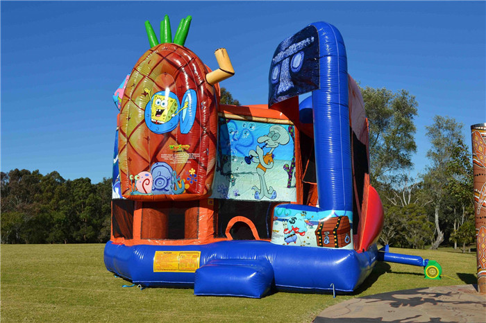 Colorful PVC Spongebob 5 In1 Inflatable Bouncer Combo Jumping Castle ...