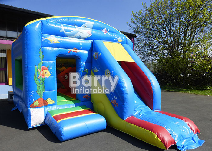 Nemo Fish Mini Inflatable Combo Jumping Bouncy Castle Slide Combo For Kids