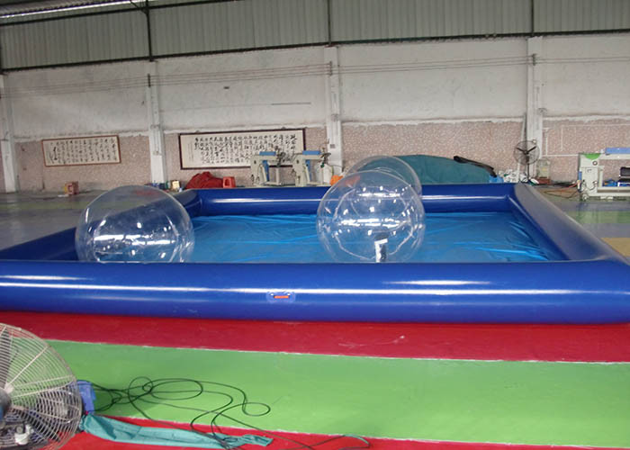 Inflatable Family Swimming Pool With Water Zorb Ball / Inflatable Water ...