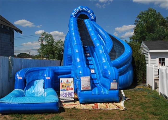Giant Inflatable Corkscrew Water Slide / Double Inflatable Slip And ...