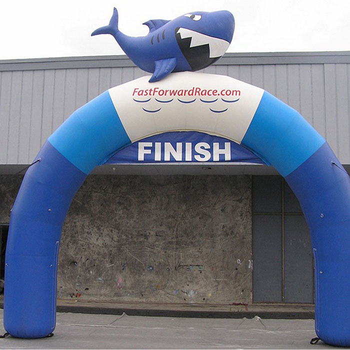 Standard Tethered Inflatable Arch , Airtight PVC Inflatable Finish Line ...