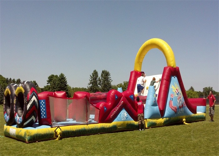 Big Inflatable Obstacle Course EN14960 , Tunnel Obstacle Course For Garden