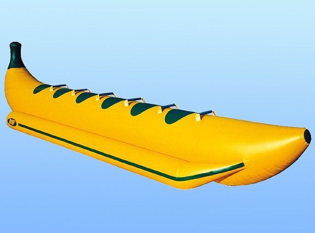 Yellow Inflatable Boat Toys 6 Person Towable Banana Water Game Tube