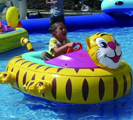 Inflatable Toy Boats For kids , Tiger Inflatable Motorized Bumper Boat