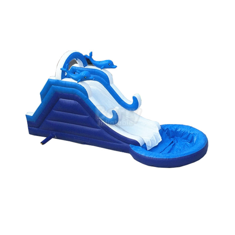 Tarpaulin Blue Wave Inflatable Climbing Water Slide 10x3.5x4.3m