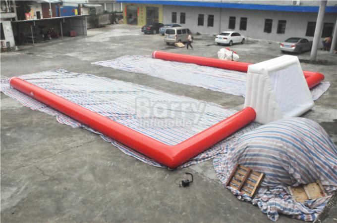 Red Air Sealed Big Inflatable Football Field , Inflatable Soccer Court