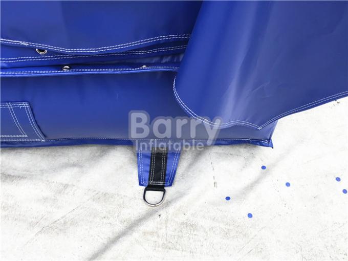 Deep Blue Free Fall Inflatable Stunt Air Bag / Inflatable Jumping Game