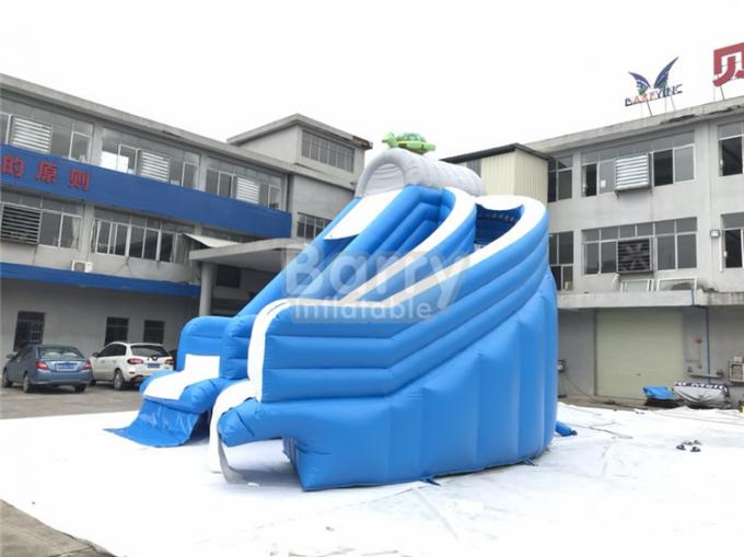Cool Splash Fun Inflatable Pool Slide , Realistic Shape Tortoise Water ...