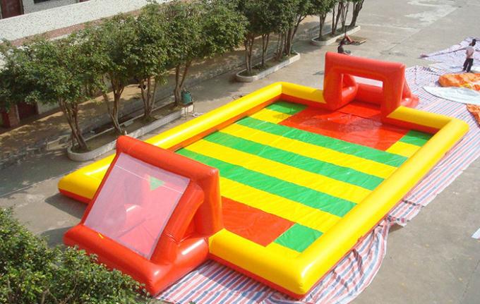 Amazing Sport Game Inflatable Football Field , Colorful PVC Inflatable ...