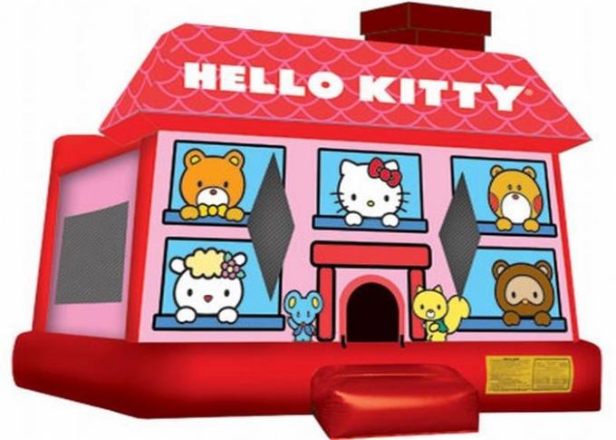 Cute Red Inflatable Bouncer , Hello Kitty Inflatable Bouncer For Kid ...
